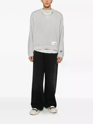 Mihara Yasuhiro Distressed Waffle-knit Sweater - Grey