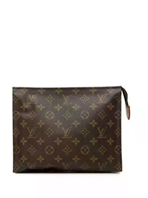 LOUIS VUITTON 1988 Monogram Toiletry Pouch 26 Clutch Bag - Brown