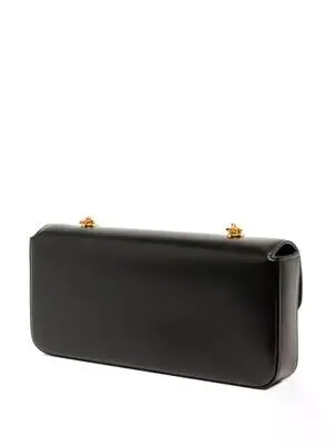 Celine 2021 Shiny Calfskin Triomphe Chain Shoulder Bag - Black