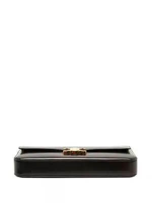 Celine 2021 Shiny Calfskin Triomphe Chain Shoulder Bag - Black