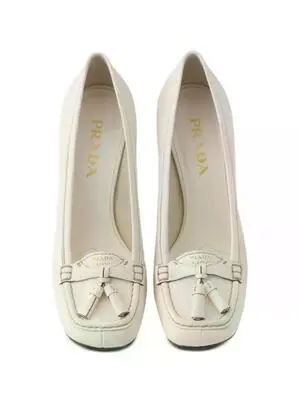 Prada Leather Heeled Loafers