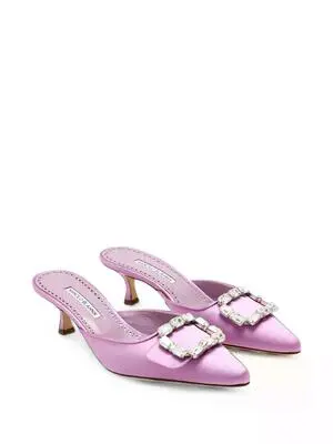 Manolo Blahnik Maysale Crystal-buckle Mules