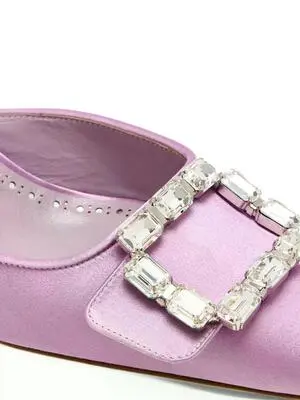 Manolo Blahnik Maysale Crystal-buckle Mules