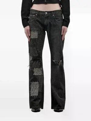 Junya Watanabe Patchwork Low-rise Flared Jeans