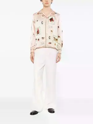 BODE Equestrian-patch Long-sleeves Shirt - Pink