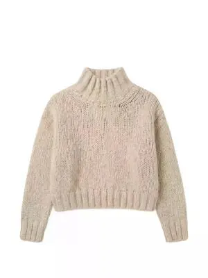 ROBERTO COLLINA Chunky-knit High-neck Sweater - Neutrals
