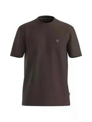 BOSS Cotton T-shirt With Double-b Monogram Badge - Brown