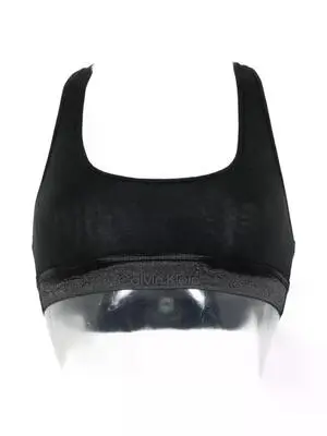 Calvin Klein Logo-tape Racerback Bra - Black