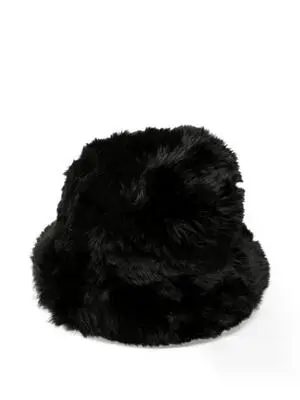 STAND STUDIO Leight Faux-fur Bucket Hat - Black