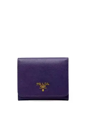 Prada 2013-2026 Saffiano Trifold Wallet Small Wallets - Purple