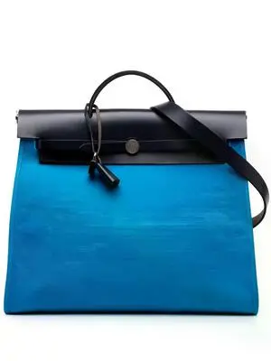 Hermès 2017 Toile Herbag Zip 39 Satchel - Blue