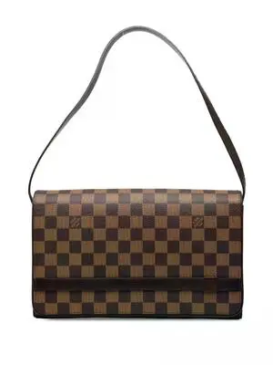 LOUIS VUITTON 2003 Damier Ebene Tribeca Long Shoulder Bag - Brown