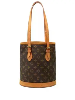 LOUIS VUITTON 2001 Monogram Petit Bucket Bag - Brown
