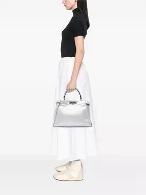Fendi 2000-2010 Medium Leather Selleria Peekaboo Iconic Satchel