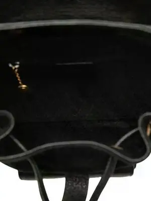 Gucci 20th Century Suede Bamboo Drawstring Backpack - Black