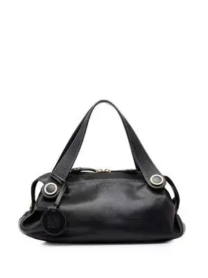 Loewe 2007 Leather Anagram Shoulder Bag - Black