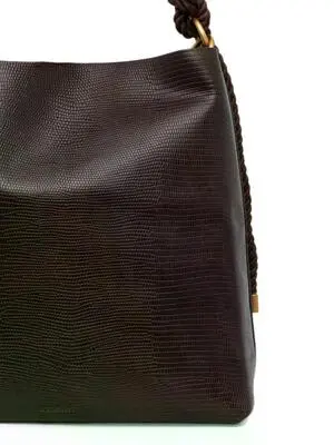 SESSUN Small Vita Mia Lizard-effect Braided Tote Bag