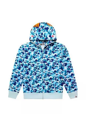 A BATHING APE Abc Camo Shark Zip-up Hoodie - Blue