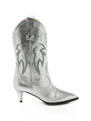 Moschino Metallic Embroidered Boots