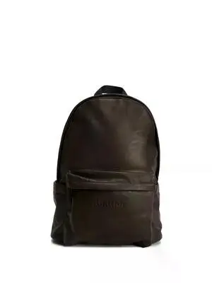 BLAUER. Logo-embossed Front-zip Backpack - Brown