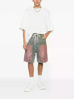 VALE FOREVER Appliqué-patch Paint-splatter Shorts