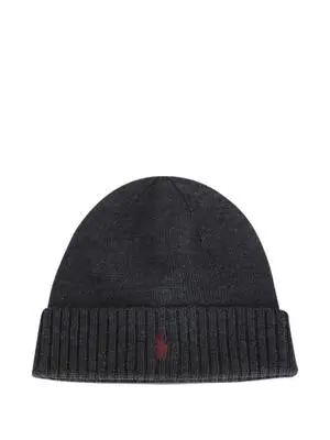 Polo Ralph Lauren Ribbed-knit Logo-embroidered Beanie Hat - Grey