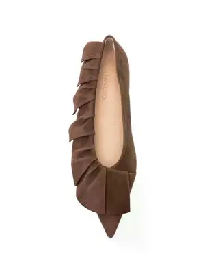 JW Anderson Ruffled Ballerina Flats - Brown