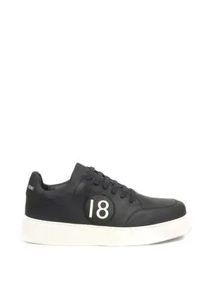 CERRUTI 1881 Logo-patch Leather Sneakers - Black