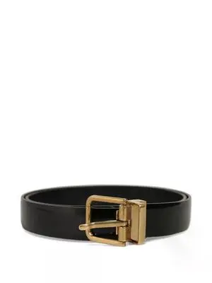 Dolce & Gabbana Buckle Leather Belt - Black