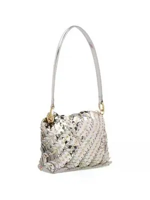 Rabanne Small Baguette Bag In Leather With Tone On Tone Eyelets