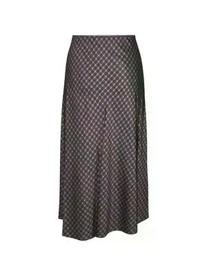 Vince Check-print Midi Skirt