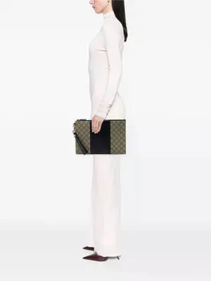Gucci 2000-2015 Gg Supreme Wristlet Zip Pouch Clutch Bag
