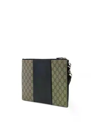 Gucci 2000-2015 Gg Supreme Wristlet Zip Pouch Clutch Bag