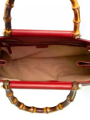 Gucci 2000-2015 Medium Calfskin Bamboo Nymphaea Satchel