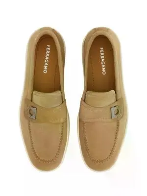 FERRAGAMO Boat-shoe Loafers With Gancini Ornament