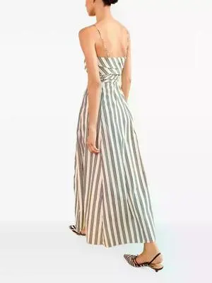 Ulla Johnson Anise Striped Pleated-bodice Maxi Dress