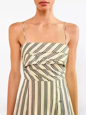 Ulla Johnson Anise Striped Pleated-bodice Maxi Dress