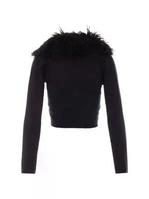TWINSET Cropped Cardigan With Faux Fur