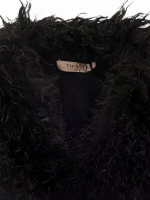 TWINSET Cropped Cardigan With Faux Fur