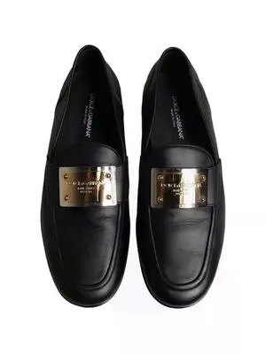 Dolce & Gabbana Logo-plaque Leather Loafers