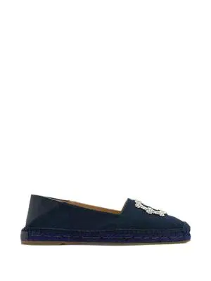 Manolo Blahnik Hangrilla Crystal-buckle Espadrilles - Blue