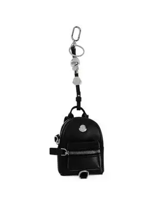 Moncler Backpack Leather Key Holder - Black