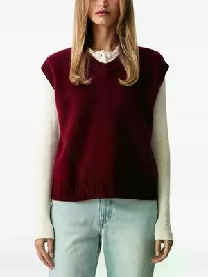 Marc O'polo V-neck Knitted Vest - Red