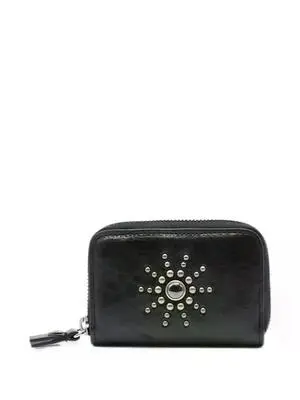HTC LOS ANGELES Stud-embellished Leather Zip Wallet
