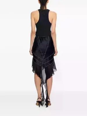 Off-White Contrast-stitching Asymmetric Skirt