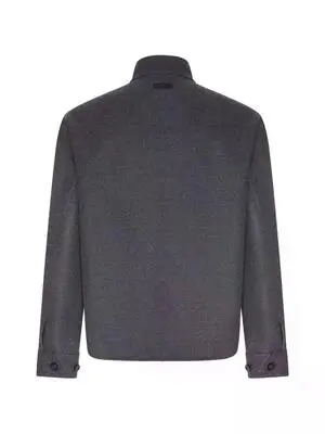 LARDINI High-neck Wool Jacket - Grey