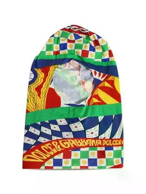 Dolce & Gabbana Multicolor Carretto Siciliano Balaclava - Blue