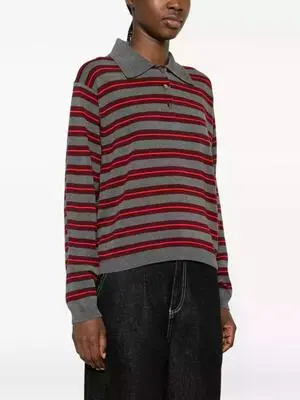 CORDERA Striped Polo-collar Sweater