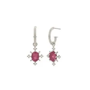 Zoë & Morgan Farah Hoops Sterling Silver, Pink Tourmaline - Silver/pink