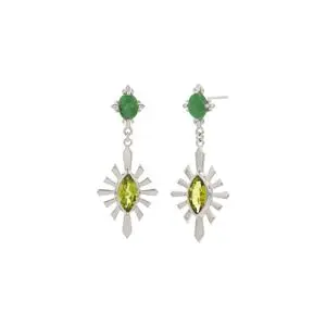 Zoë & Morgan Sisterhood Earrings Sterling Silver, Peridot - Silver/green